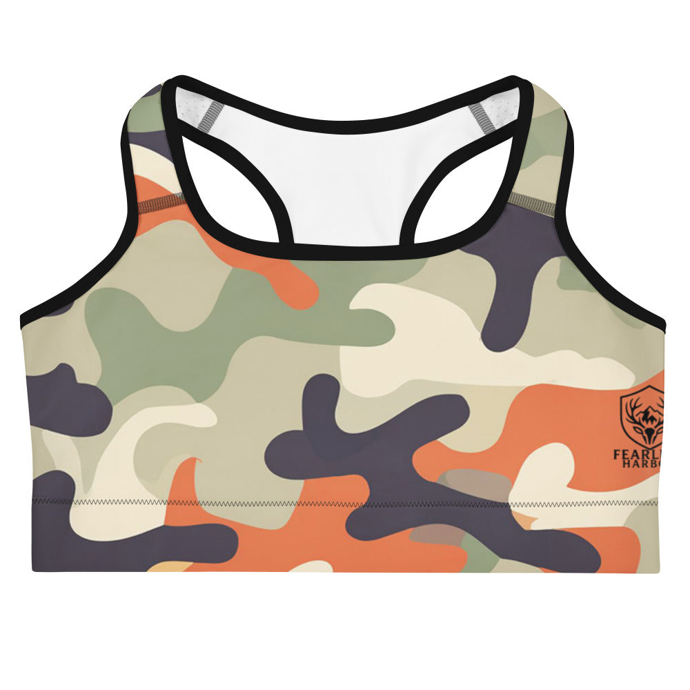 Women’s Camo Moisture-Wicking Sports Bra – Fearless Harbor LLC